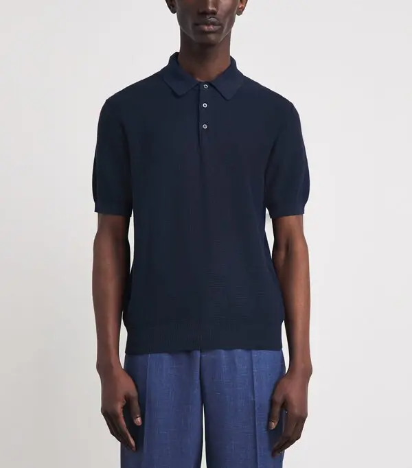 Corneliani Pima Cotton Basketweave Polo Shirt