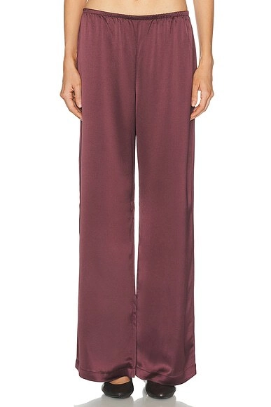 LESET Barb Wide Leg Pant - Malbec