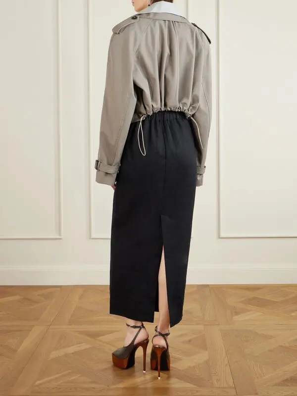Attico Double-breasted Cropped Trench Coat