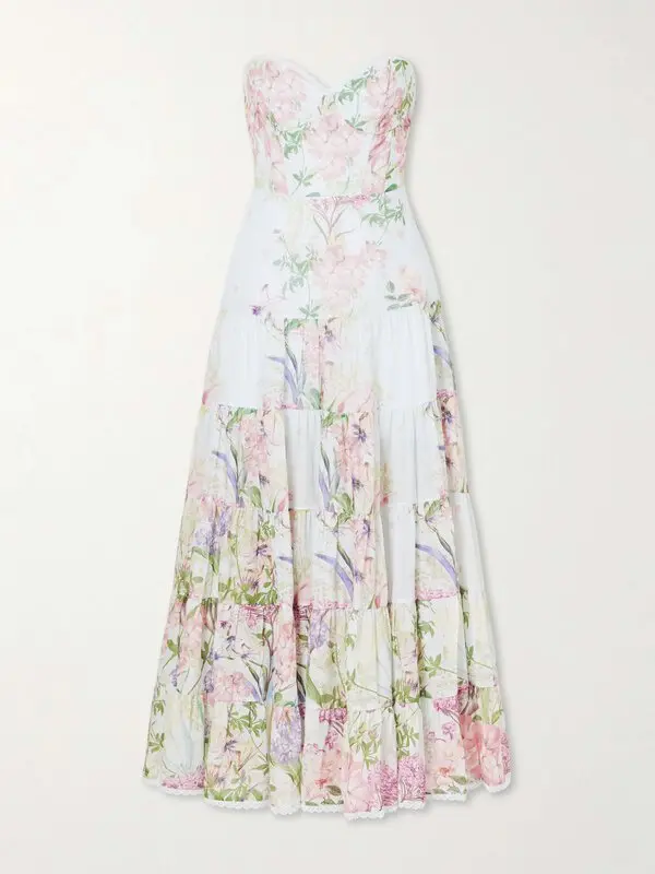 Charo Ruiz Ibiza Danny" Belted Floral-print Cotton-blend Voile Midi Dress - Blue