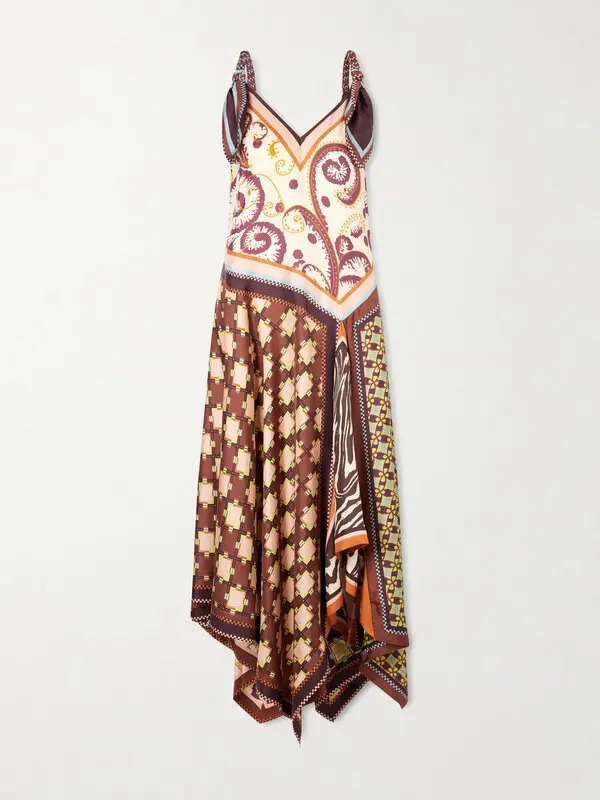 ALEMAIS Wilson Silk Twill Midi Dress - Multi