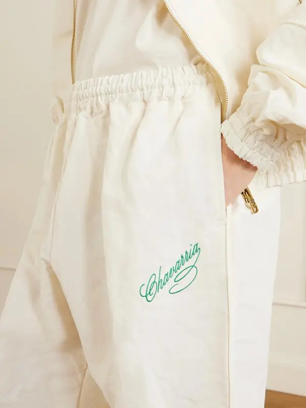 WILLY CHAVARRIA Ruff Rider Shell Wide-leg Track Pants