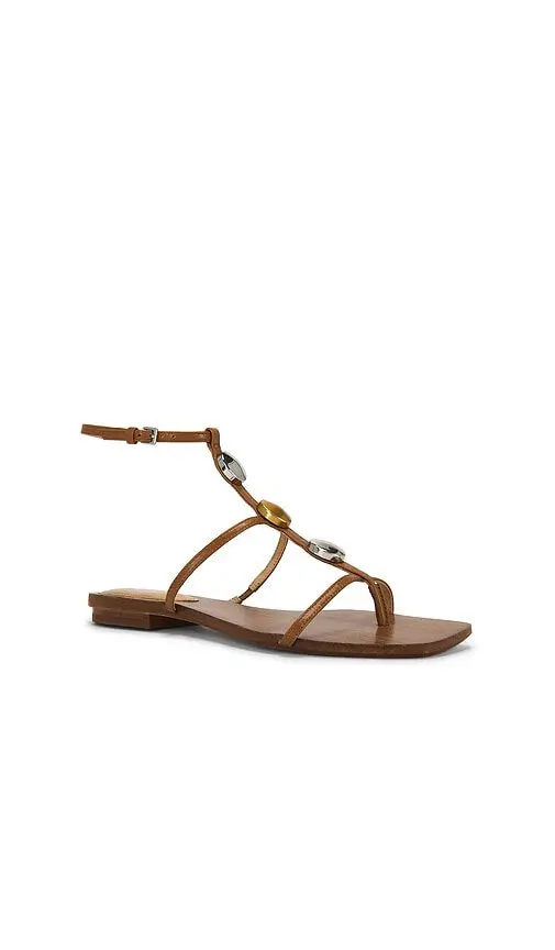 Veronica Beard Alba 2 Embellished Leather Sandals - Brown