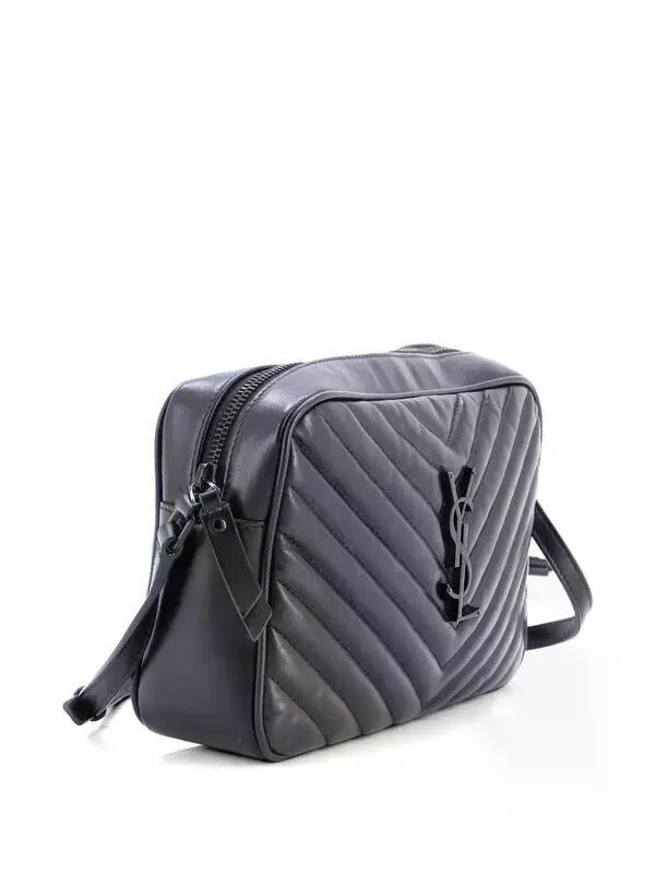 Saint Laurent Lou Camera Bag Matelassé Chevron Leather Small Crossbody Bag - Black
