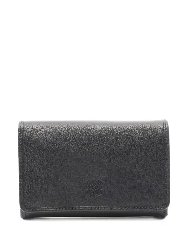 Loewe 2010s Anagram Bi-fold Leather Wallet - Black