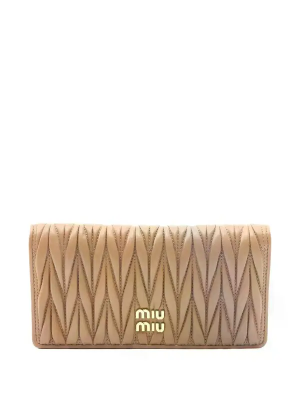 Miu Miu 2010s Matelasse Bi-fold Leather Wallet - Neutrals