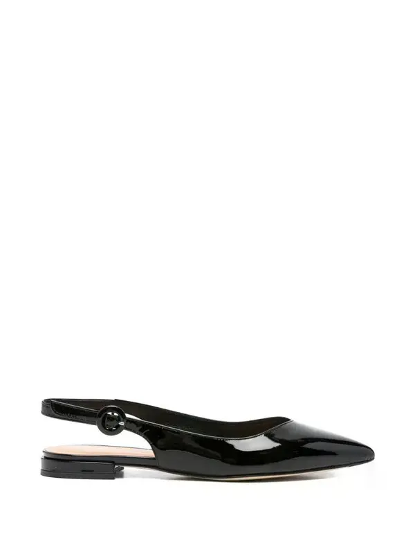 JULIE DEE Buckle Strap Ballet Flats - Black