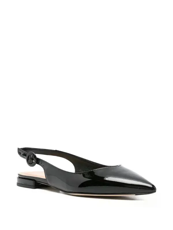 JULIE DEE Buckle Strap Ballet Flats - Black