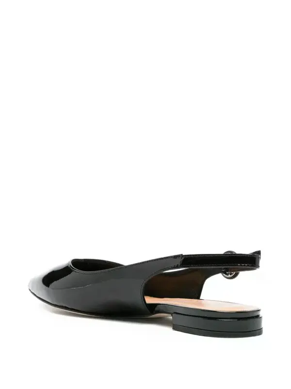 JULIE DEE Buckle Strap Ballet Flats - Black