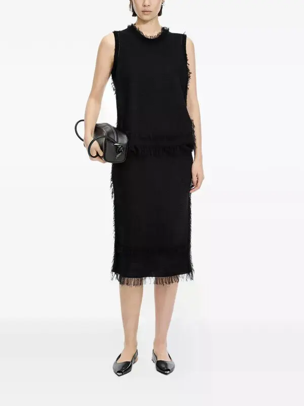 JNBY Fringed Knit Vest Top - Black