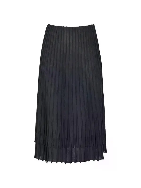JNBY Textured Midi Skirt With Fringed Hem - Black