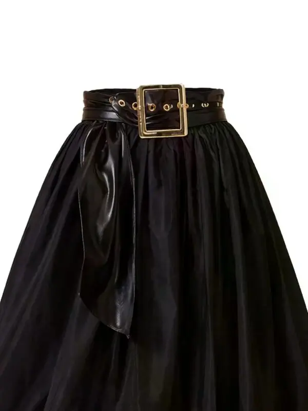 GIADA CURTI Tiered Belted Maxi Skirt