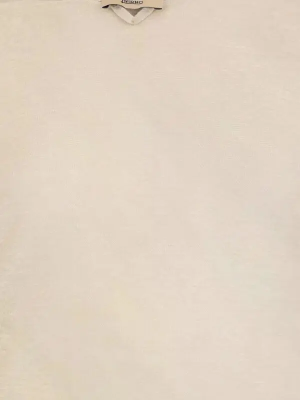 Herno V-neck T-shirt With Knot Detailing - Neutrals