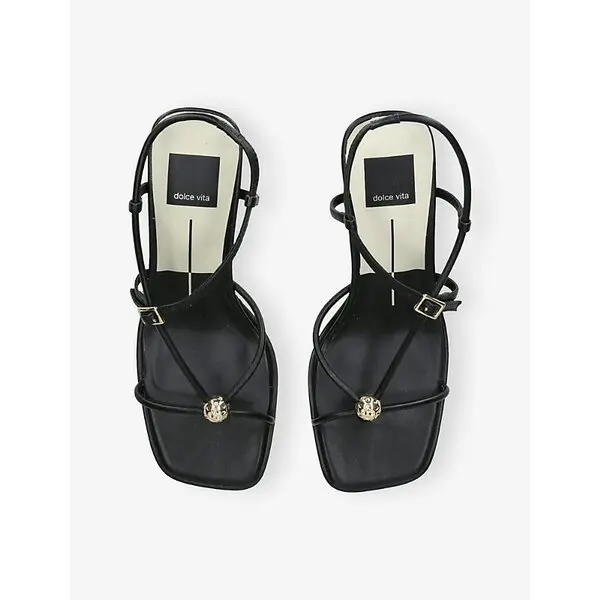 Dolce Vita Mylee Leather Heeled Sandals - Black