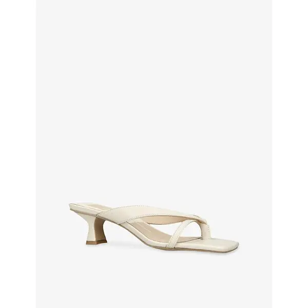 Dolce Vita Brevel Heeled Leather Sandals - White