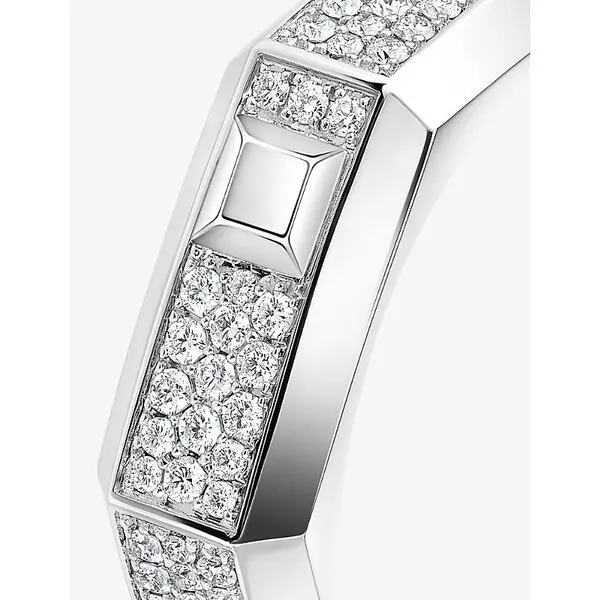 Messika Moderniste Medium Pave 18ct Gold And Diamond Ring - White