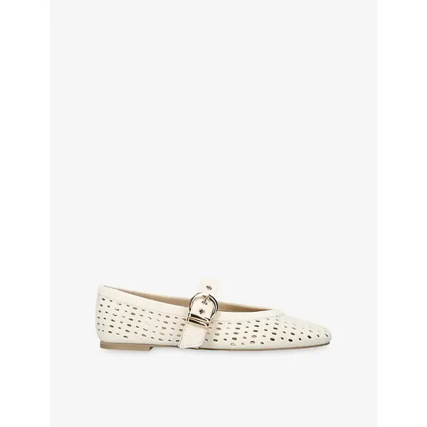 Dolce Vita Mikel Perforated Suede Ballet Flats - White