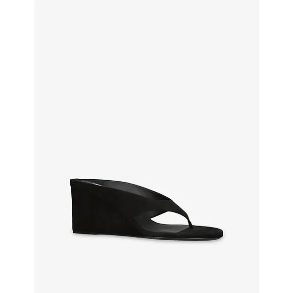 Alaïa Suede Wedge Sandals - Black