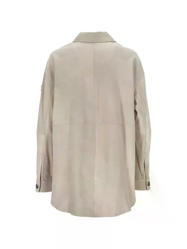 Peuterey Long-sleeve Leather Jacket - Neutrals