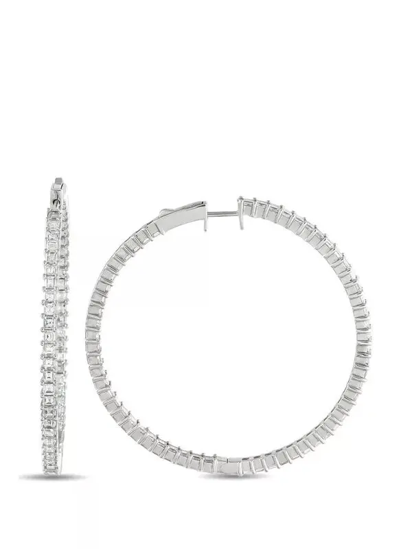 LB EXCLUSIVE 18k White Gold Diamond Hoop Earrings