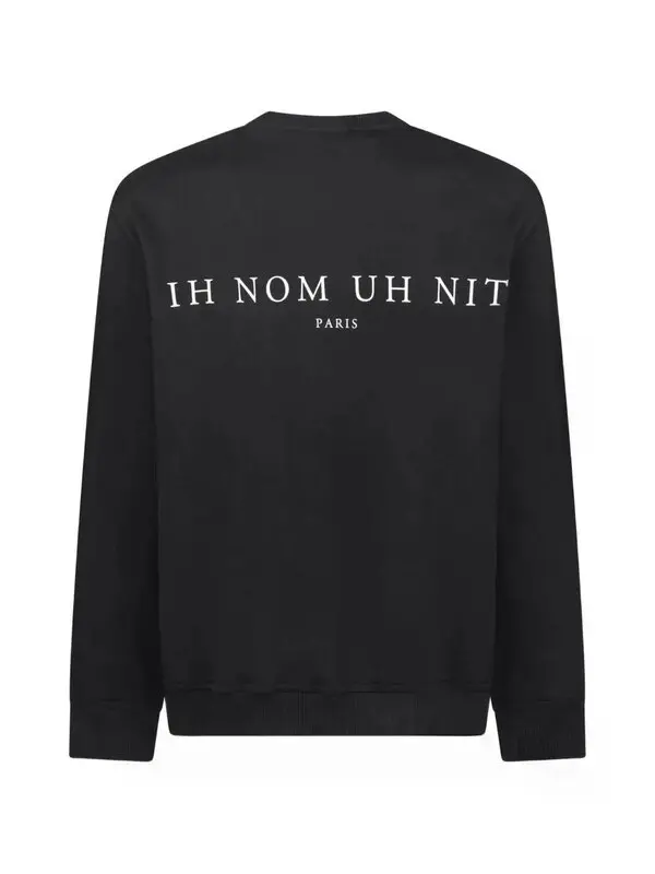 IH NOM UH NIT Palm-print Crew-neck Sweatshirt - Black