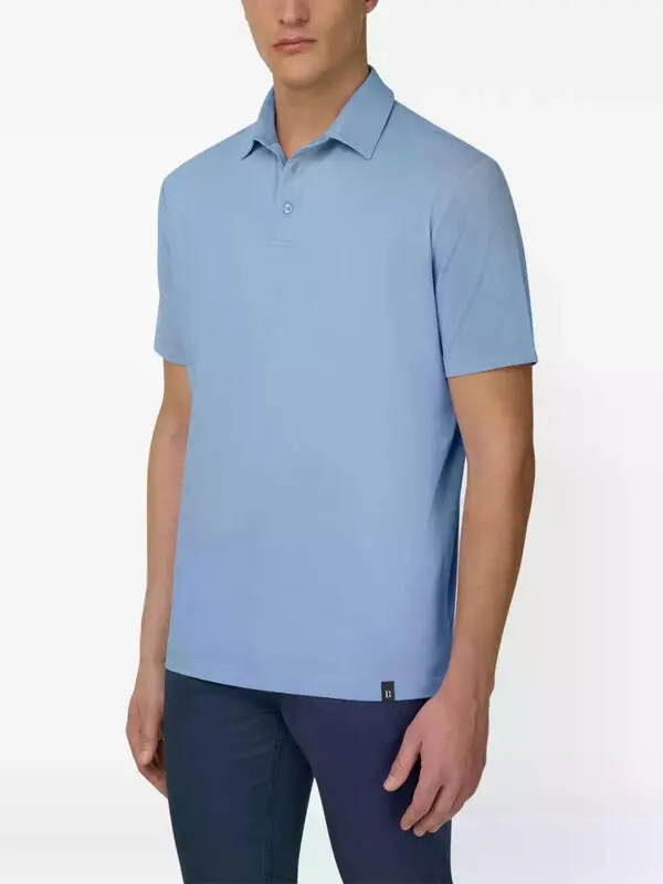 Boggi Milano Button-front Polo Shirt - Blue