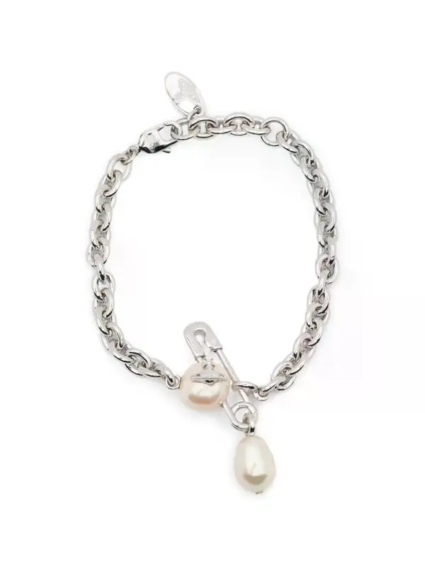 VIVIENNE WESTWOOD Safety-pin-detail Bracelet - Silver