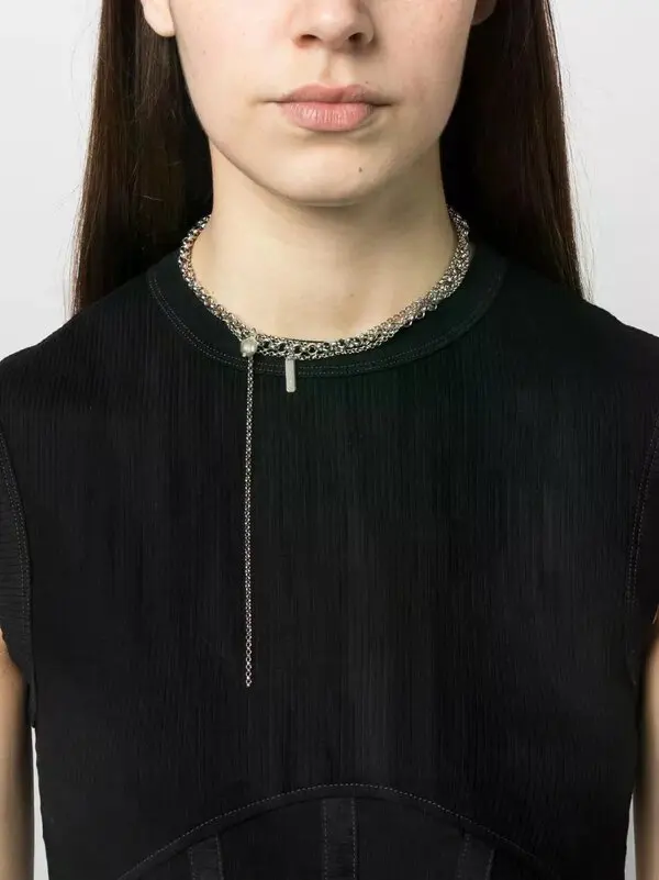JUSTINE CLENQUET Palladium-plated Chain-link Necklace - Silver