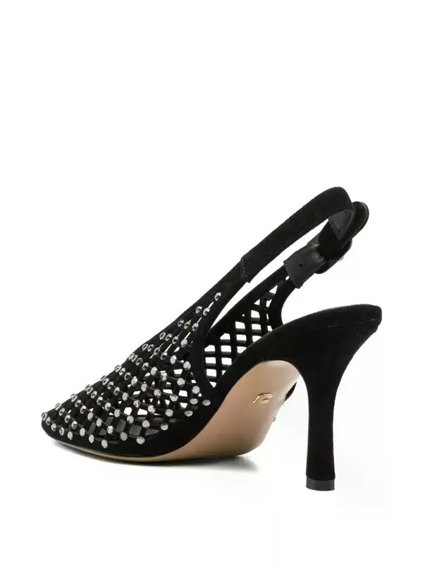 Lola Cruz Bruna Embellished Slingback Pumps - Black