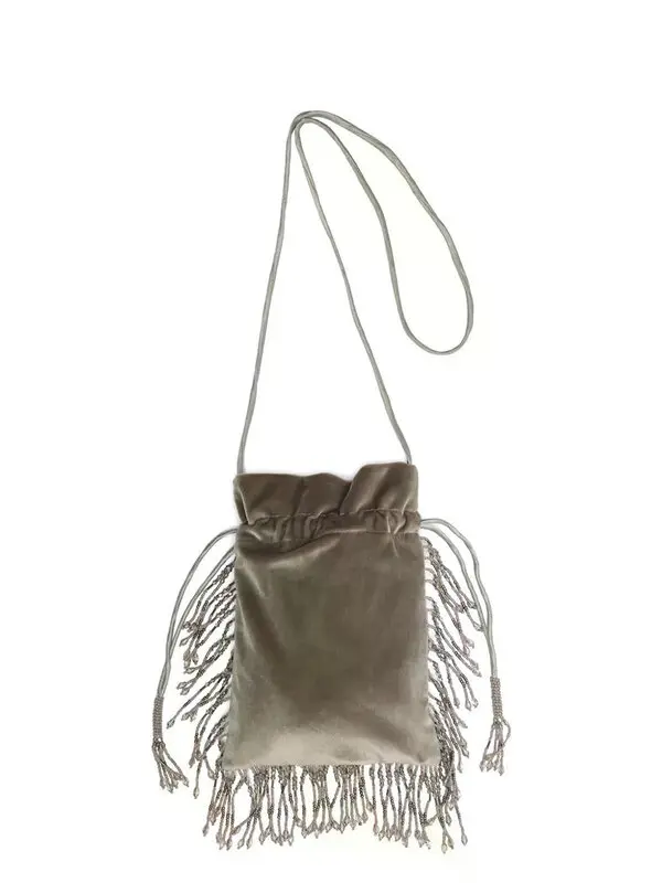 Malìparmi Beaded Fringe Cross Body Bag - Silver