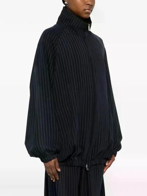 THE FRANKIE SHOP Baxter Pinstripe Zip-up Jacket - Blue