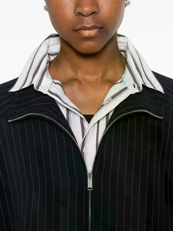 THE FRANKIE SHOP Baxter Pinstripe Zip-up Jacket