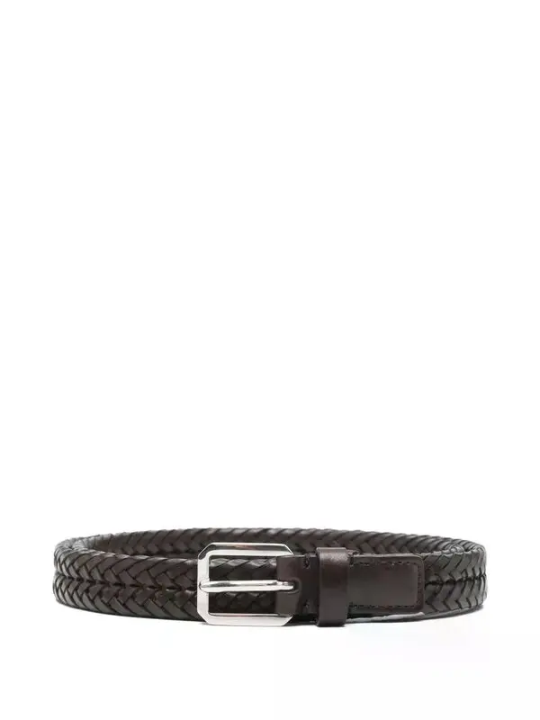 TOM FORD Braided Leather Belt - Brown