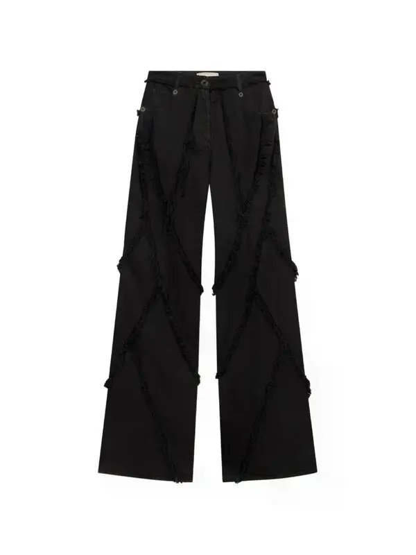 Blumarine Frayed Denim Trousers - Black