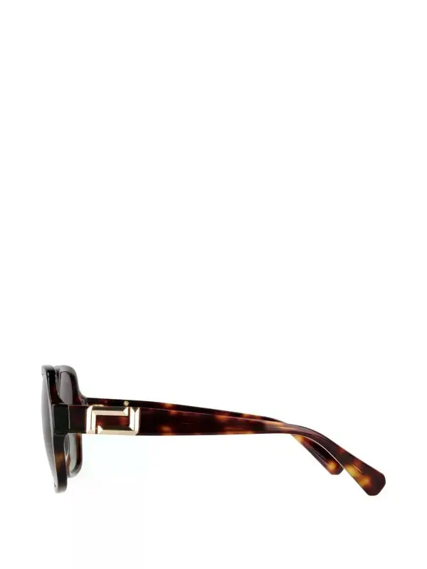 LANCEL Cassandre Geometric Square Frame Sunglasses - Brown