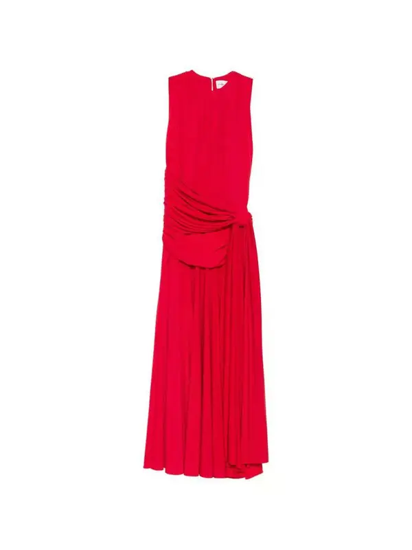 Brandon Maxwell Isadora Draped Midi Dress - Red