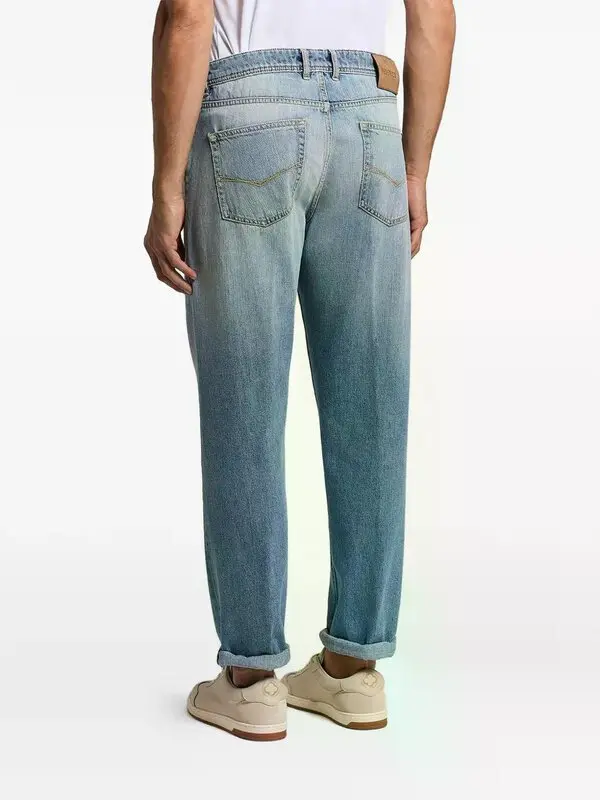 Peserico Washed Effect Trousers - Blue