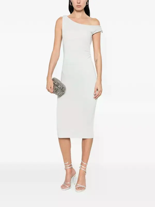 Patrizia Pepe One-shoulder Midi Dress With Draped Detail