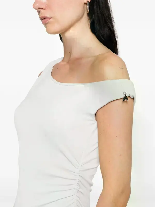 Patrizia Pepe One-shoulder Midi Dress With Draped Detail
