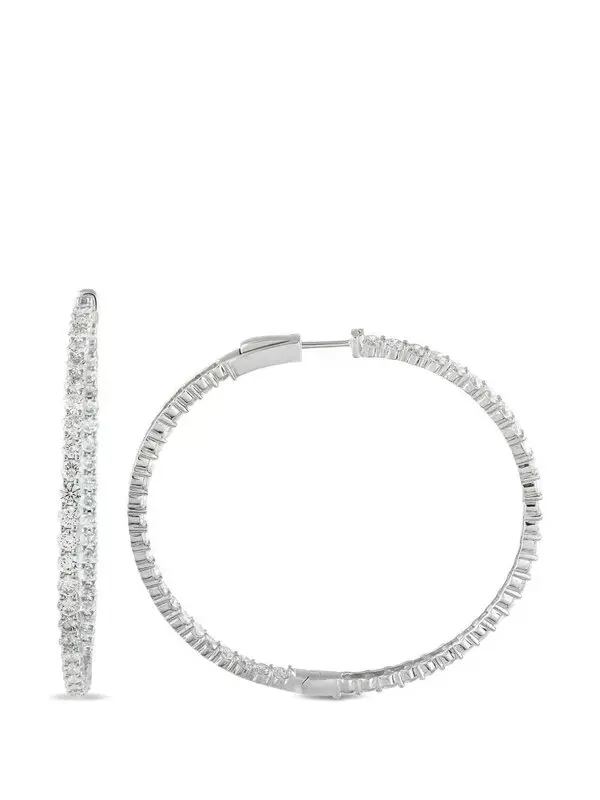 LB EXCLUSIVE Diamond Hoop Earrings - Silver