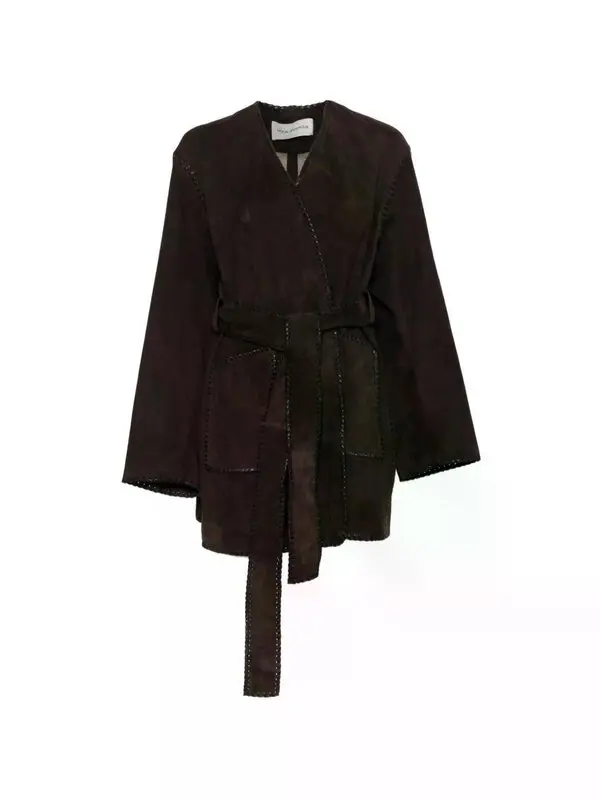 Nour Hammour Anika Suede Tie-waist Jacket
