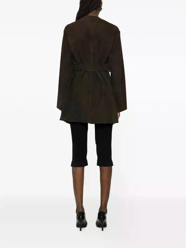 Nour Hammour Anika Suede Tie-waist Jacket