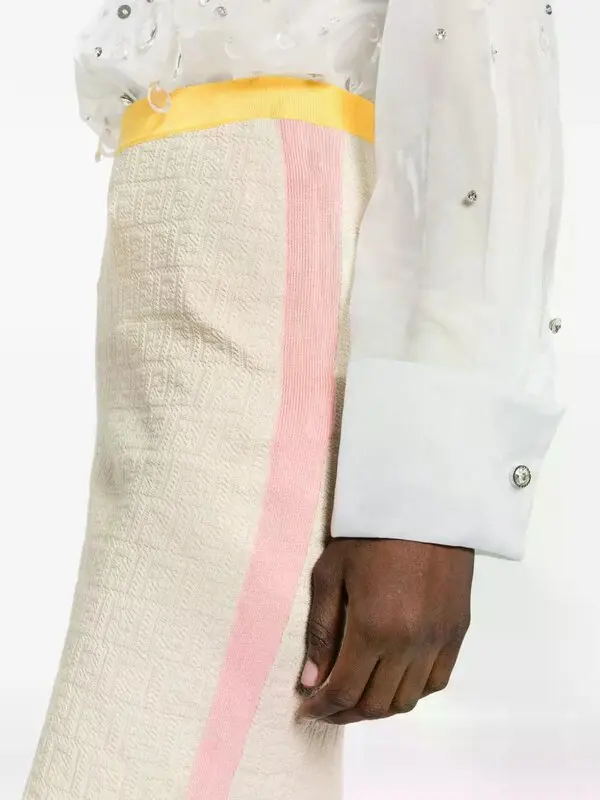 Fendi Colour Block Logo Detail Skirt