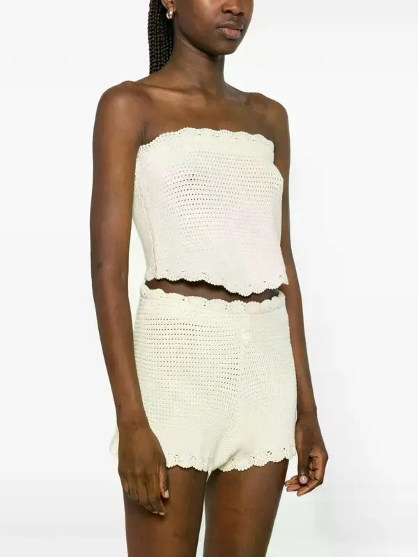 Posse Dylan Crocheted Strapless Top - Neutrals