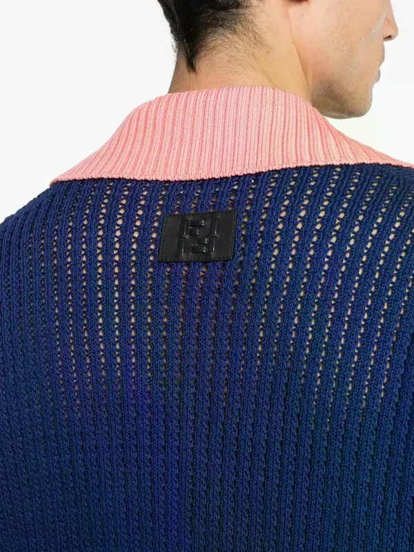 Fendi V-neck Collared Sweater