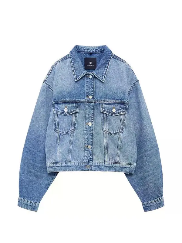ANINE BING Quincy Buttoned Denim Jacket - Blue