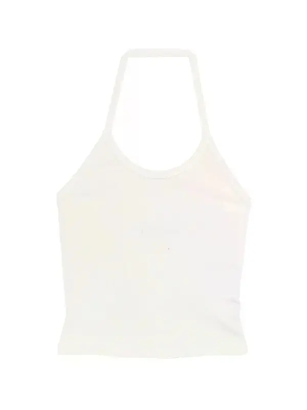 Enza Costa Ribbed Halter Neck Tank Top - Neutrals