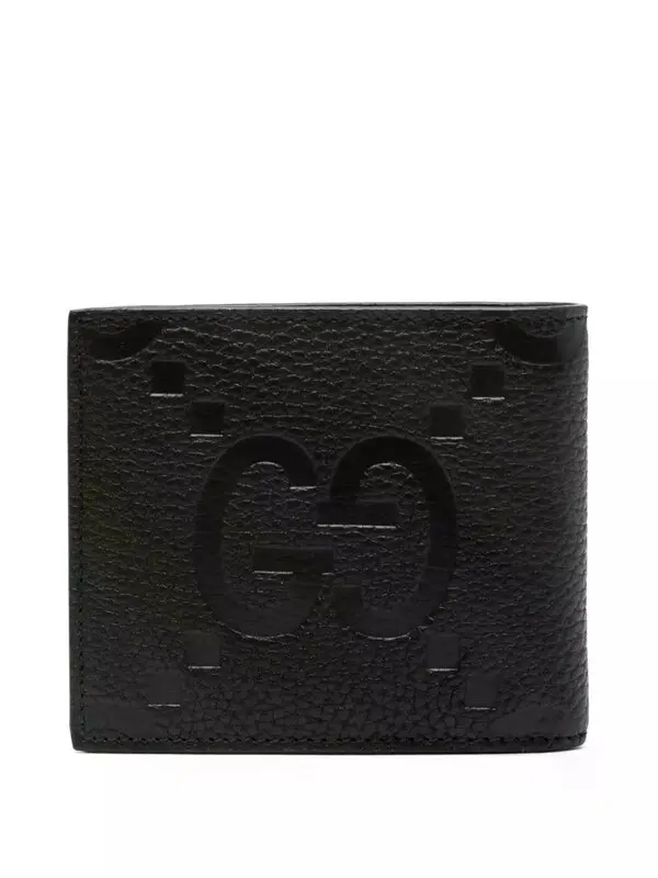 Gucci Jumbo Gg Leather Wallet - Black
