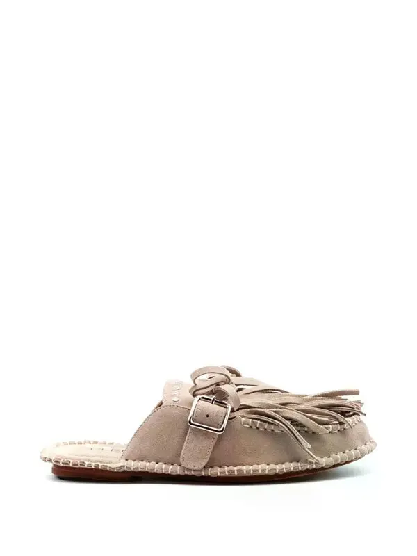 Elena Iachi Fringing Buckle Mules