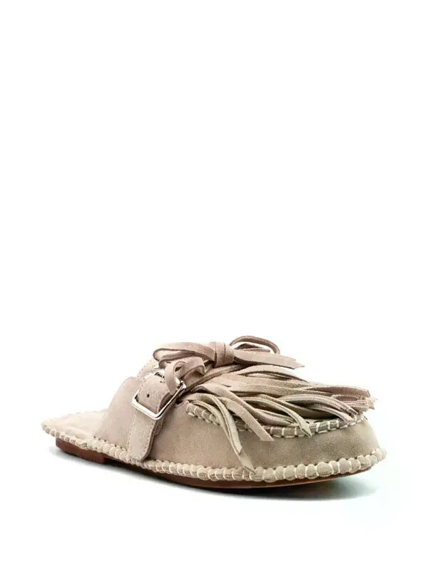 Elena Iachi Fringing Buckle Mules